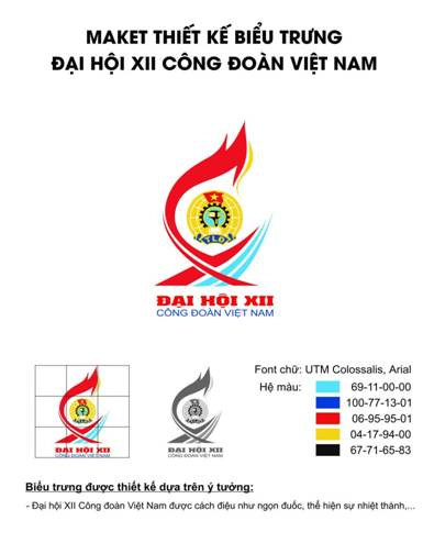 Biểu trưng Đại Hội XII Công đoàn Việt Nam (nhiệm kỳ 2018-2023)